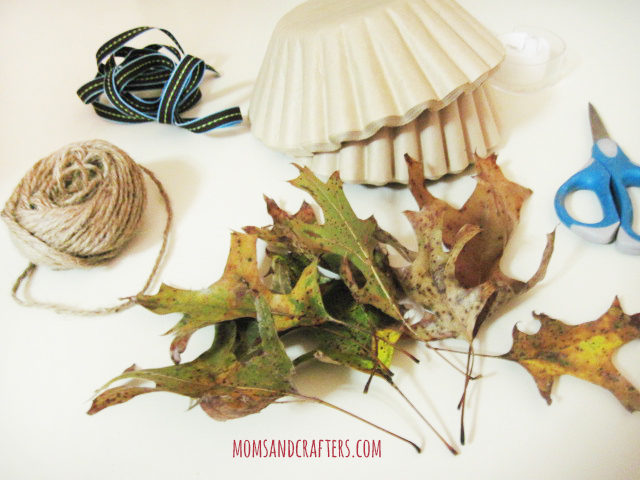DIY Leaf Pennant from Coffee Filters * Moms and Crafters