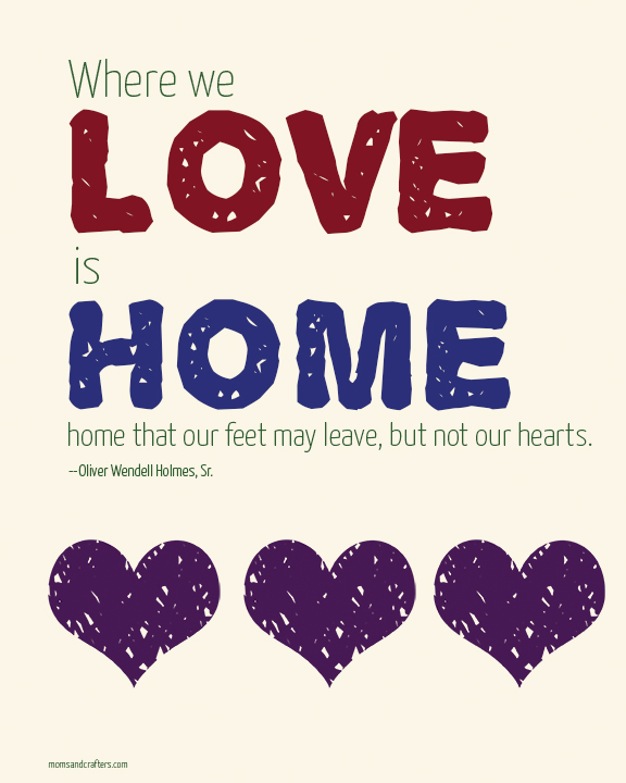 Free Printable Home Sign for Valentine's Day * Moms and Crafters