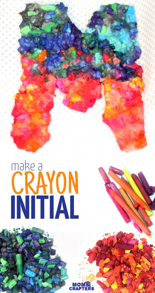 DIY Crayon Initial Art * Moms and Crafters