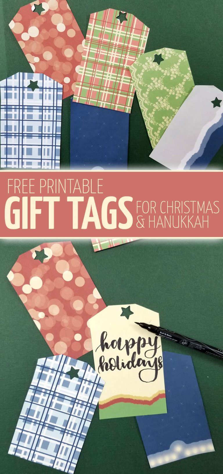 Free Printable Holiday Gift tags for Christmas and Hanukkah! * Moms and ...