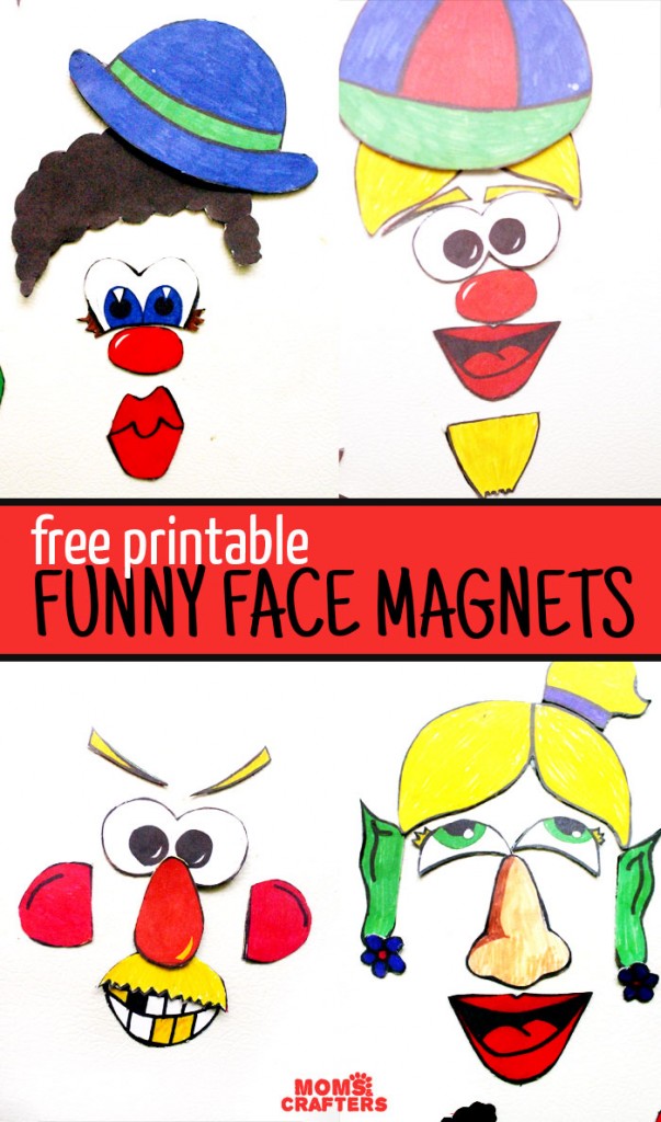 Free Printable Funny Face Magnets * Moms and Crafters