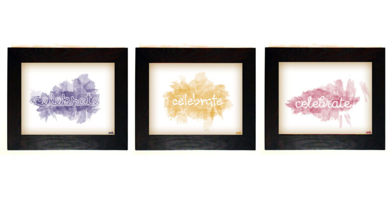 Free Printable CELEBRATE Watercolor Art
