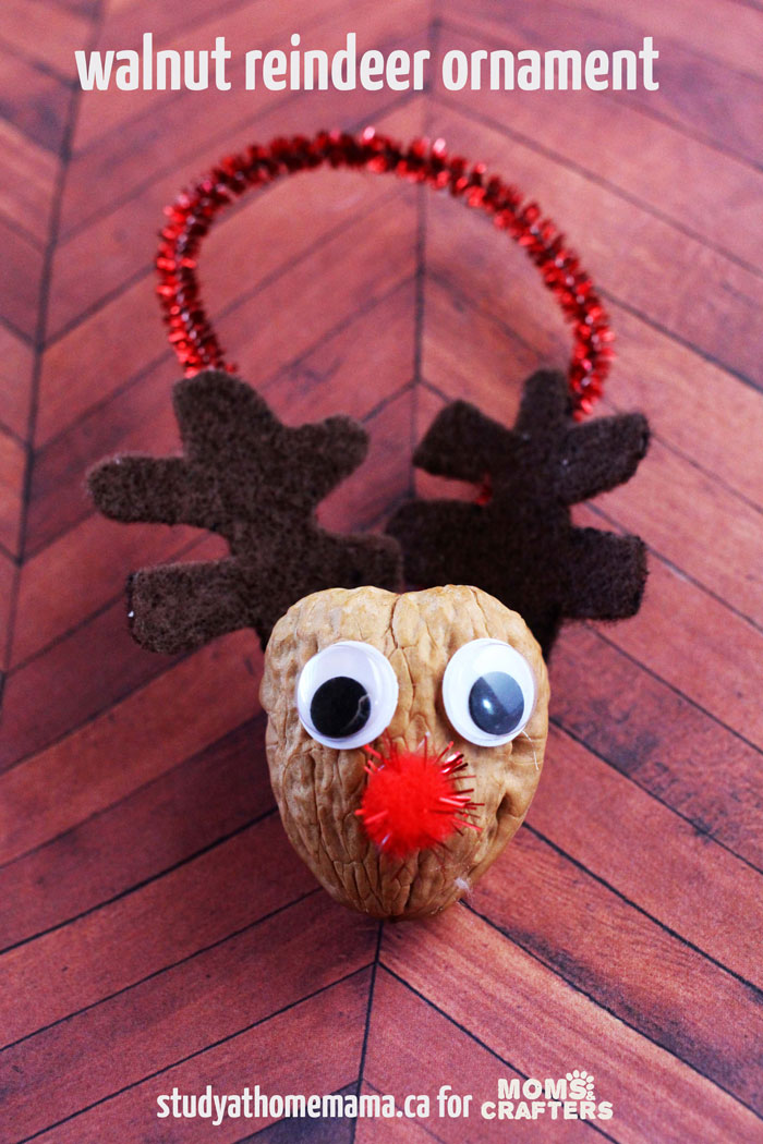 Walnut Reindeer Ornament * Moms and Crafters