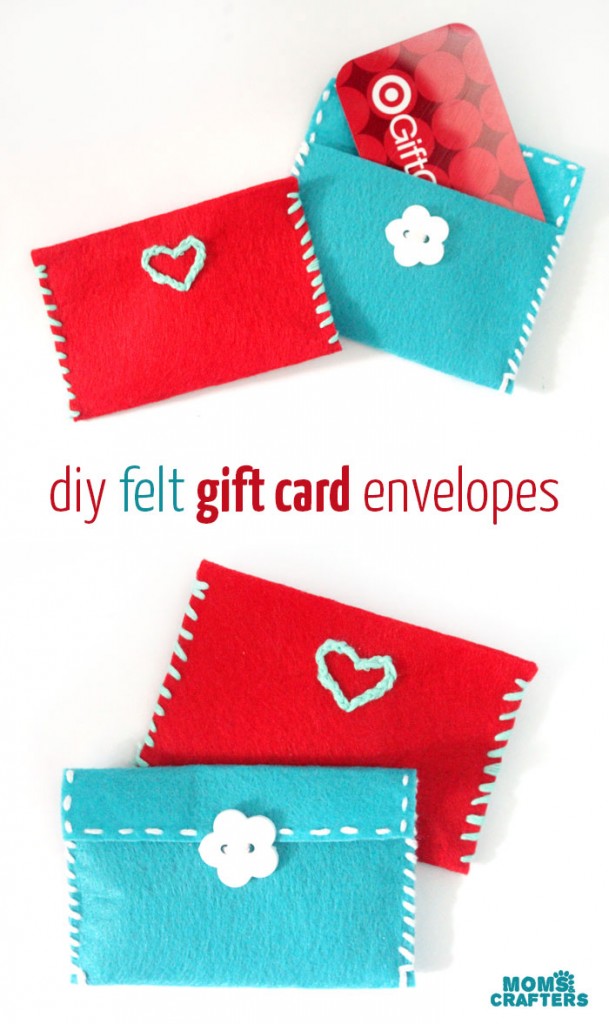 Easy Felt Gift Card Pouches * Moms and Crafters