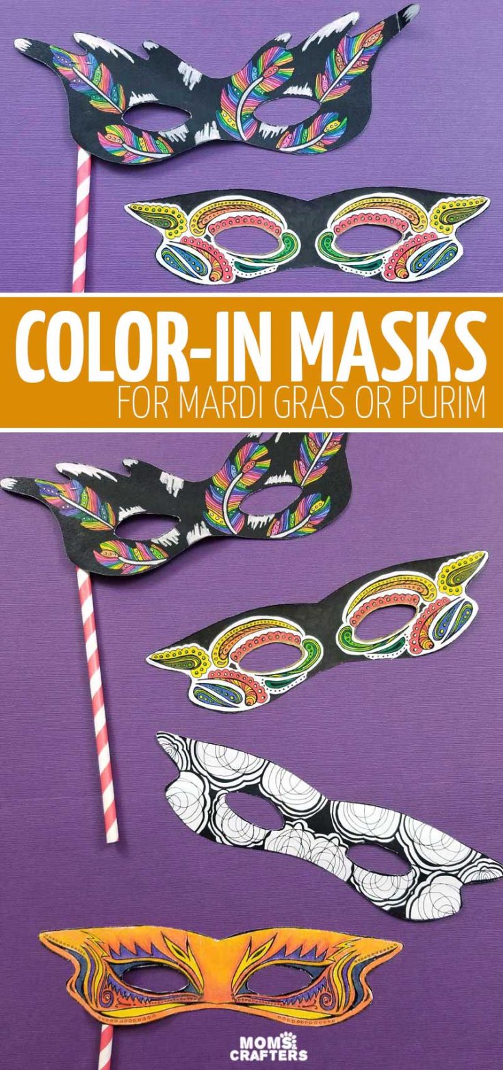 Color in masks - Free printable coloring for adults and kids
