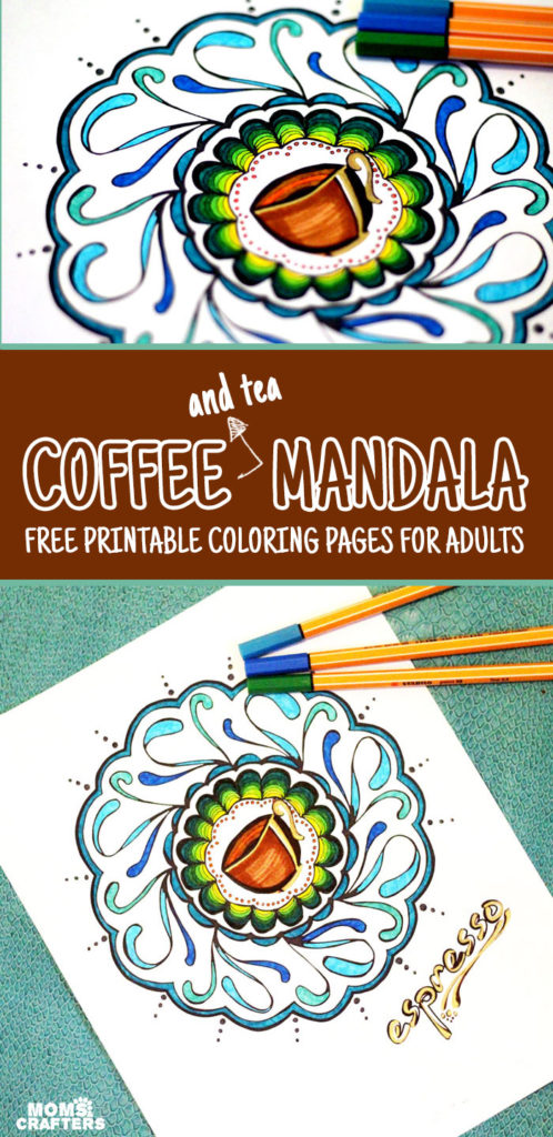 Coffee and Tea Free Mandala Coloring Pages for Adults