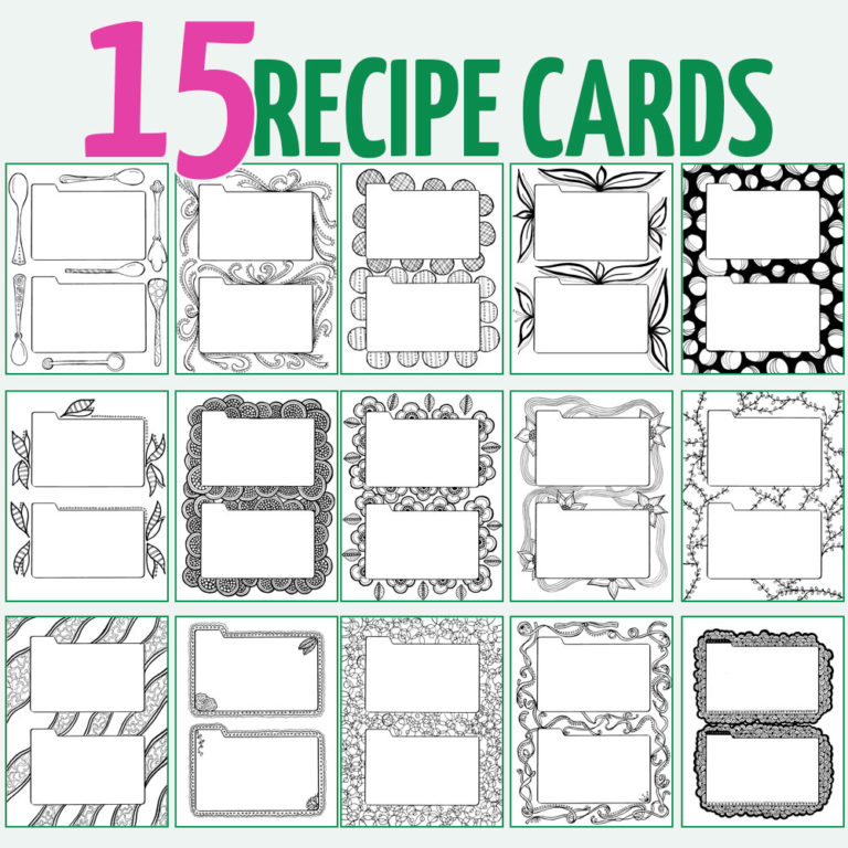 Color-in Recipe Binder - Coloring Book for Grown-ups
