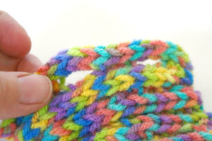 Knit Pencil Case with buttons - a beginning knit tutorial