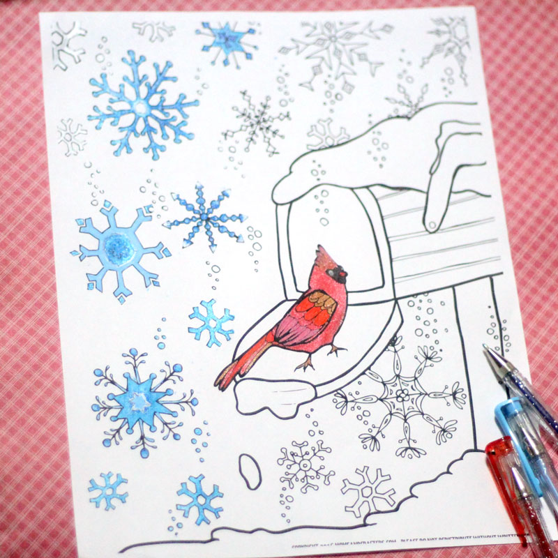 Snowflakes Falling Coloring Pages