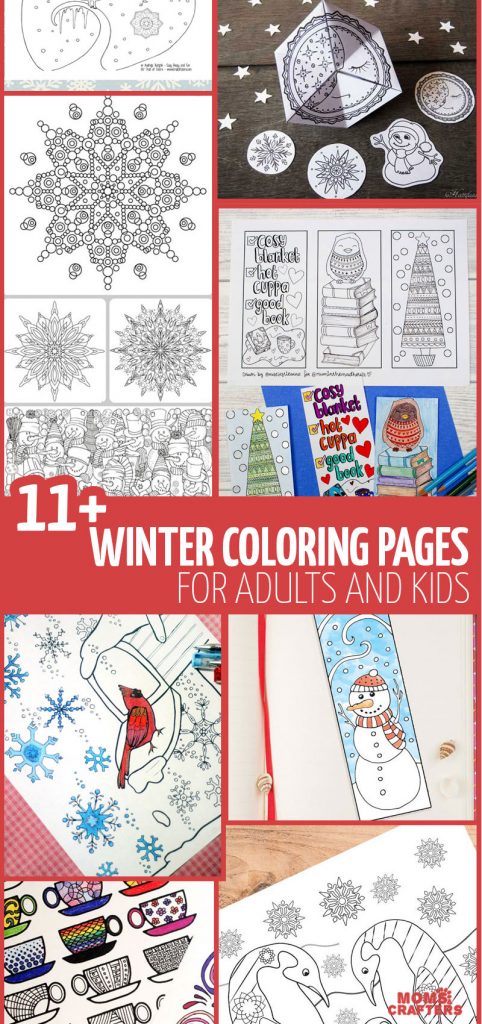 Free Printable Winter Coloring Pages for Adults * Moms and Crafters