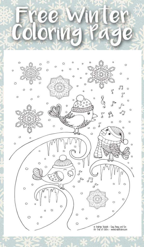 Free Printable Winter Coloring Pages for Adults * Moms and Crafters