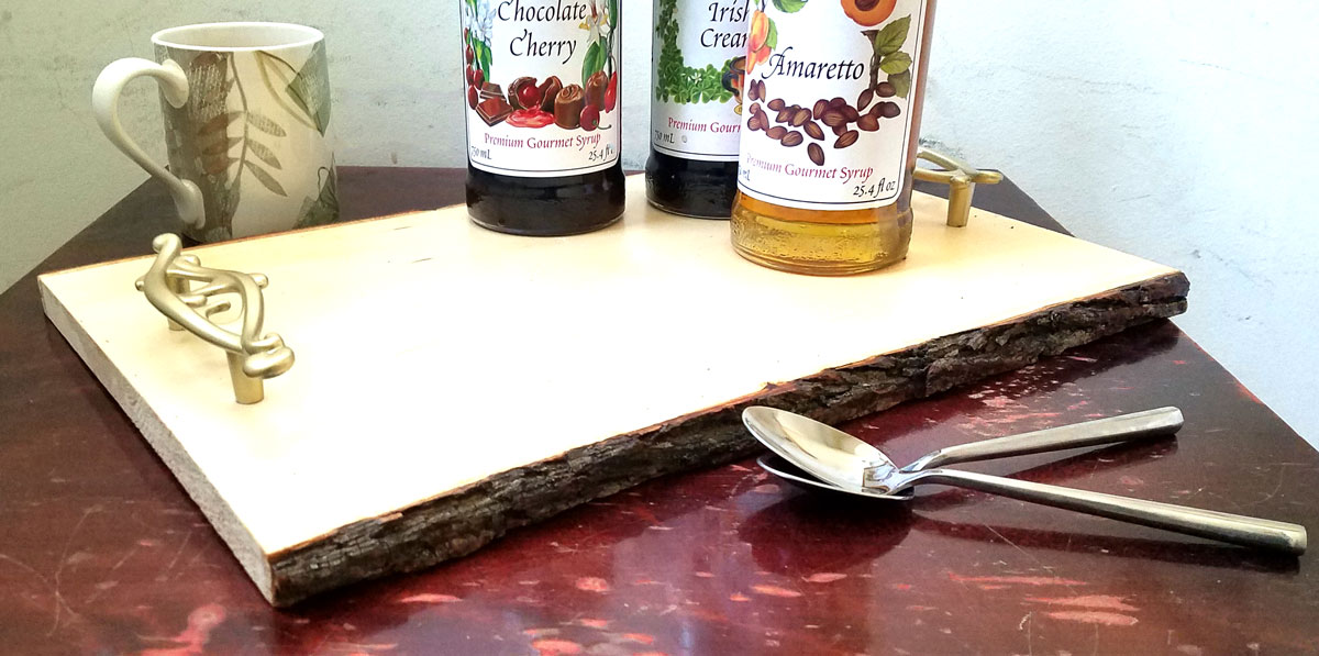 DIY Coffee Bar Tray for a fun flavoring station! * Moms and Crafters