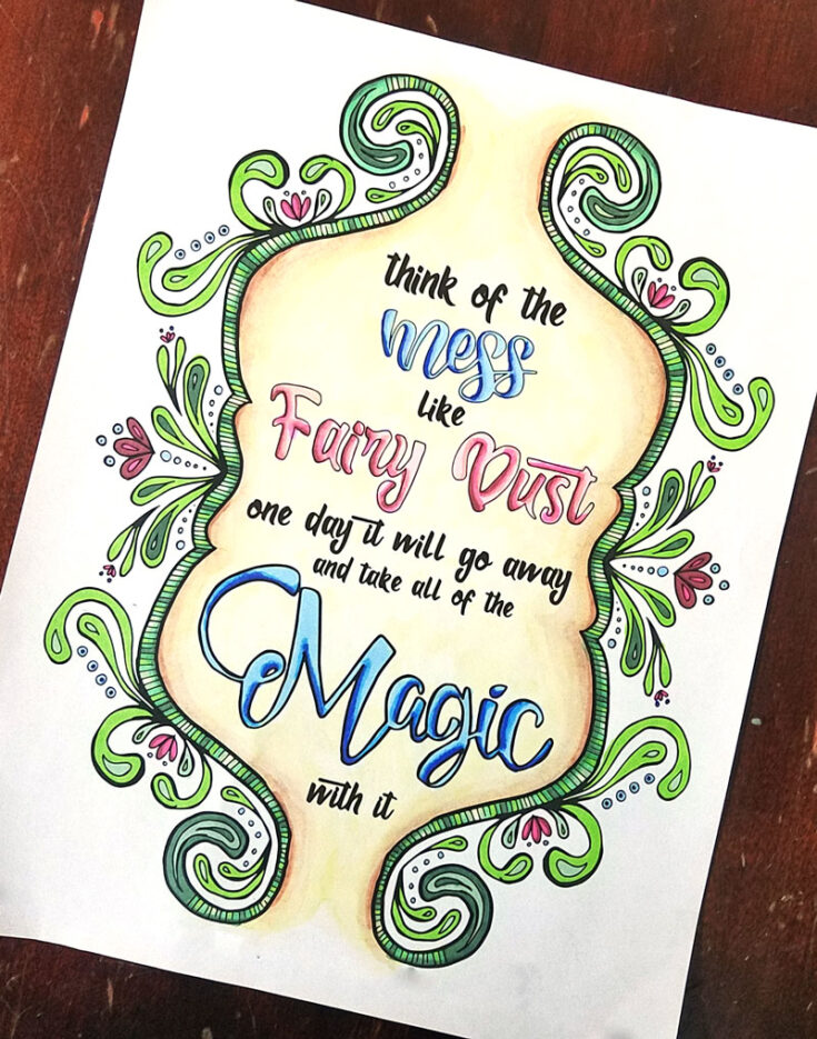 Free Printable Coloring Page for Moms - Think of the Mess