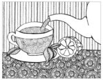 Tea Coloring Pages for Adults - 5 New Hand-drawn pages!