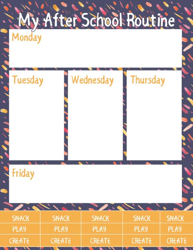 Free Printable After School Routine Planners * Moms and Crafters