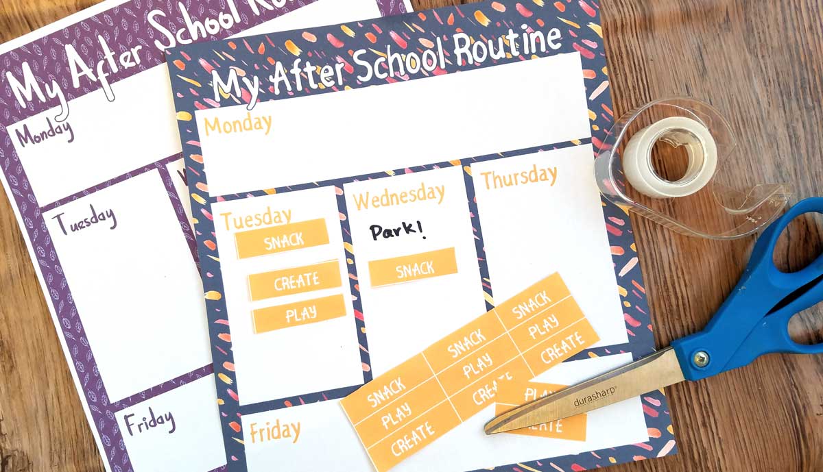 Free Printable After School Routine Planners * Moms and Crafters