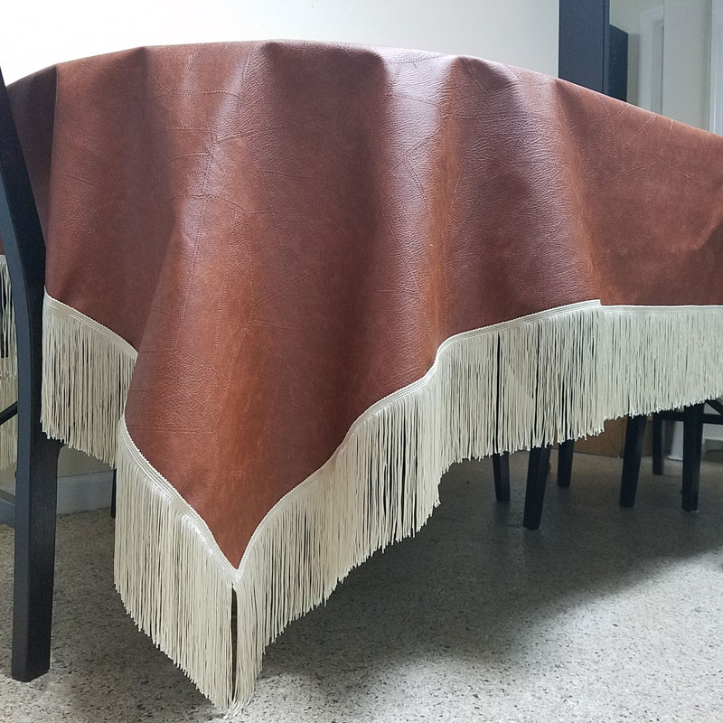 DIY Leatherette Tablecloth - No Sew Tutorial! * Moms and Crafters