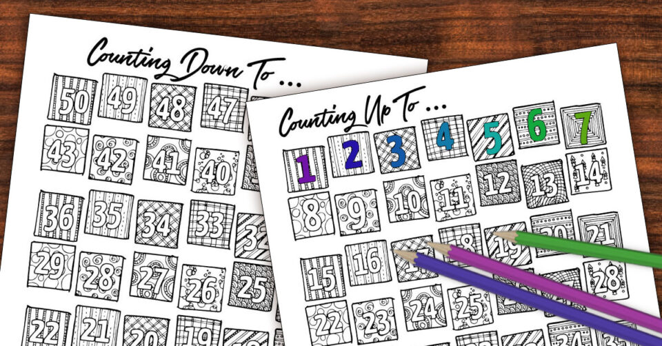 Printable Countdown Calendar and Progress Tracker - Color-in! * Moms ...