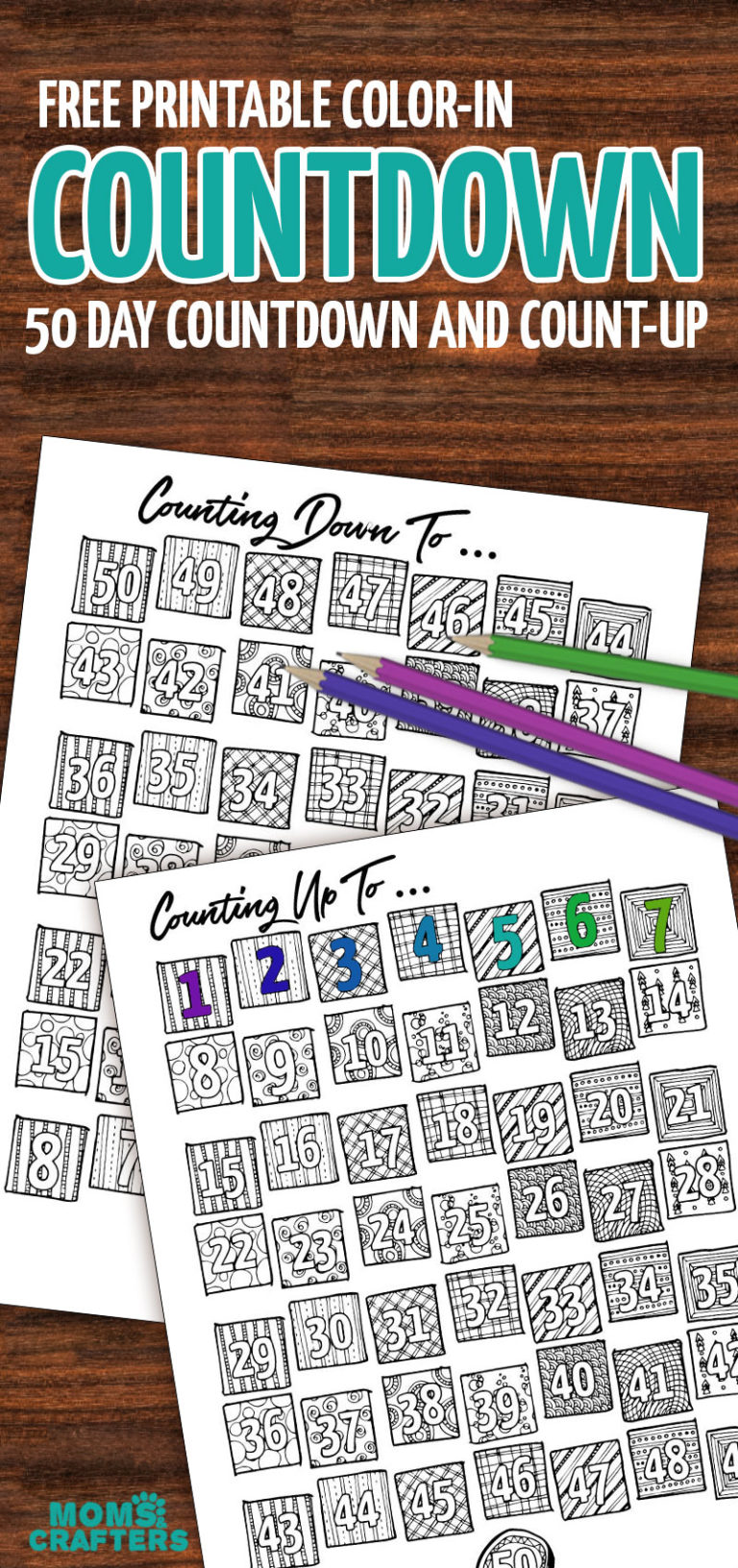 Printable Countdown Calendar and Progress Tracker - Color-in! * Moms ...
