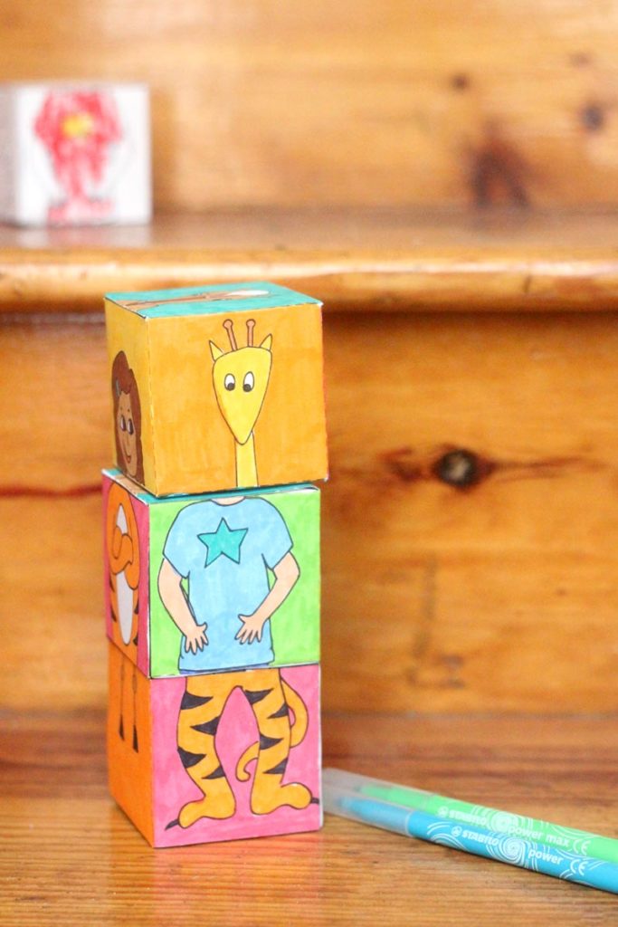 Animal Blocks: Free Printable Color-in Mix 'n Match Paper Toy!