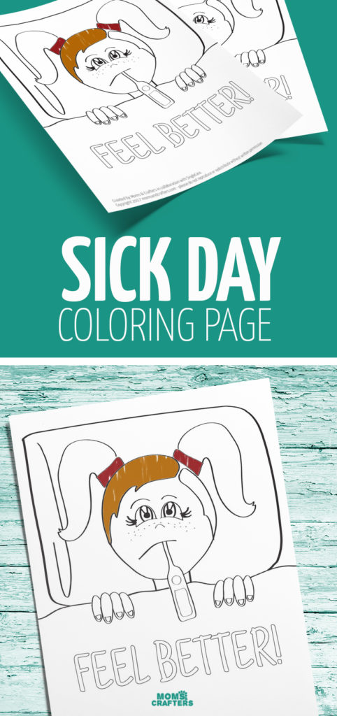 Sick Day Coloring Page for Kids * Moms and Crafters