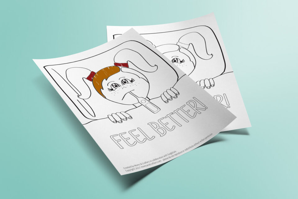 Sick Day Coloring Page for Kids * Moms and Crafters