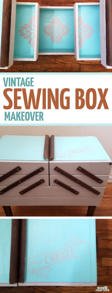 Vintage Sewing Box DIY Makeover * Moms and Crafters