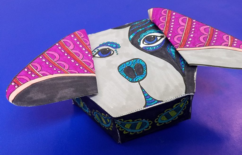 Dog Box Coloring Page for Adults * Moms and Crafters