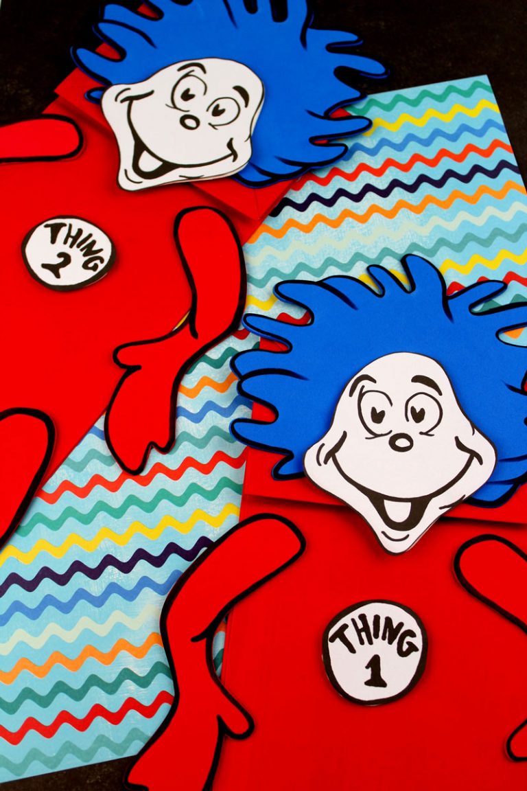 Thing 1 and Thing 2 Puppets - Free Printable Template * Moms and Crafters