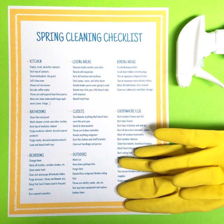 Spring Cleaning Checklist (free printable) * Moms and Crafters