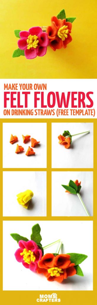 Felt Flower Template - Drinking Straw Flower Craft * Moms and Crafters