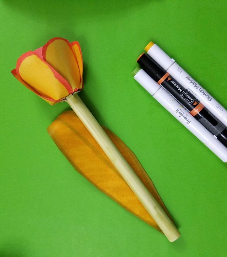 Paper Tulips - Free Printable Paper Flower Template * Moms and Crafters