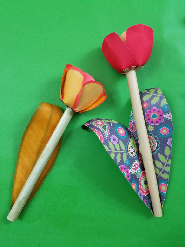 Paper Tulips - Free Printable Paper Flower Template * Moms and Crafters