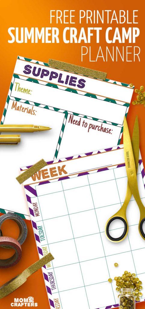 Craft Planner: Free Printable Calendar for Craft Camp at Home
