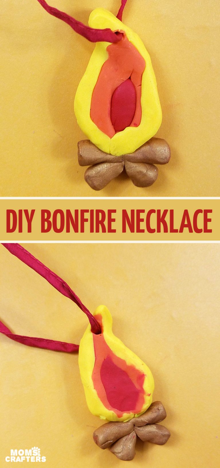 Bonfire Craft - Polymer Clay Necklace * Moms and Crafters