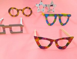 Paper Glasses - Color-in Pretend Glasses Craft * Moms and Crafters