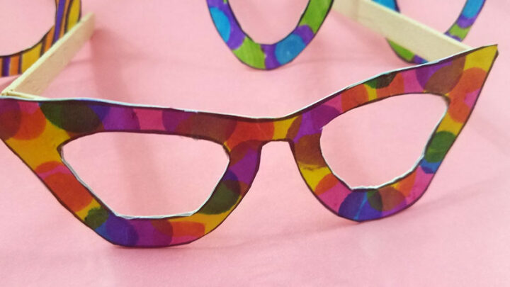 Paper Glasses - Color-in Pretend Glasses Craft * Moms and Crafters
