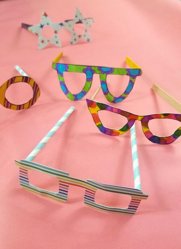 Paper Glasses - Color-in Pretend Glasses Craft * Moms and Crafters