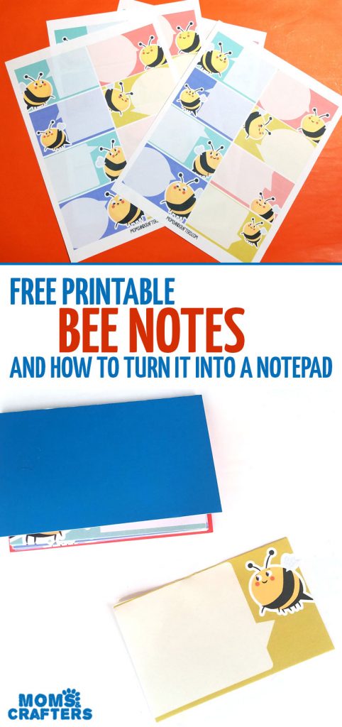 DIY Notepad + Free Printable BEE notes! * Moms and Crafters