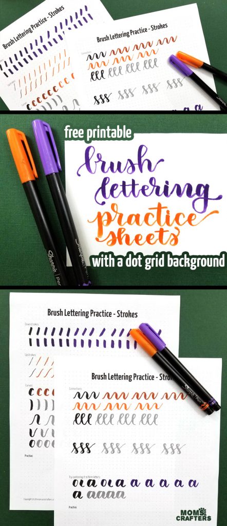 Free Printable Brush Lettering Practice Sheets - Strokes * Moms and ...