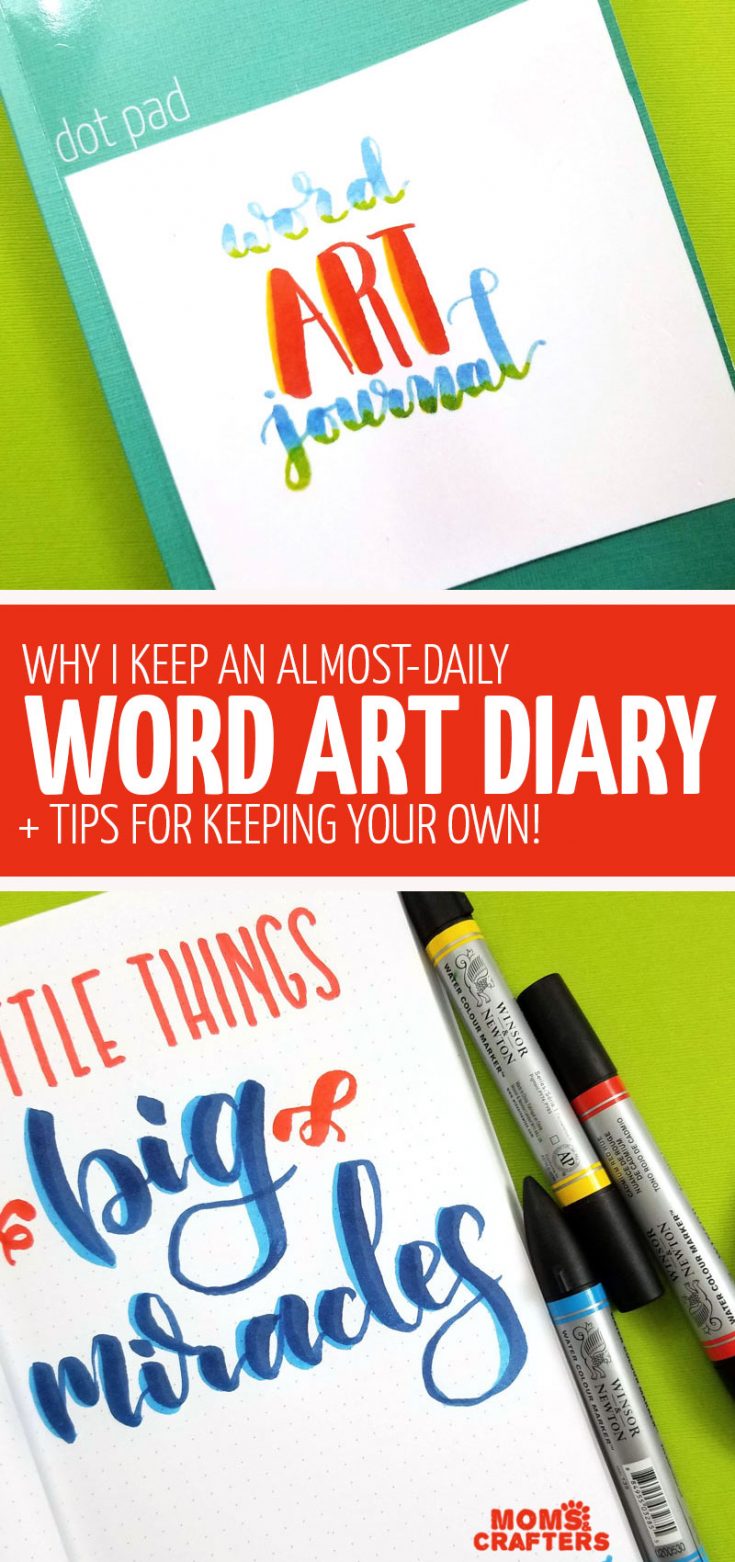 Lettering Journal - Creative Word Art Diary * Moms and Crafters
