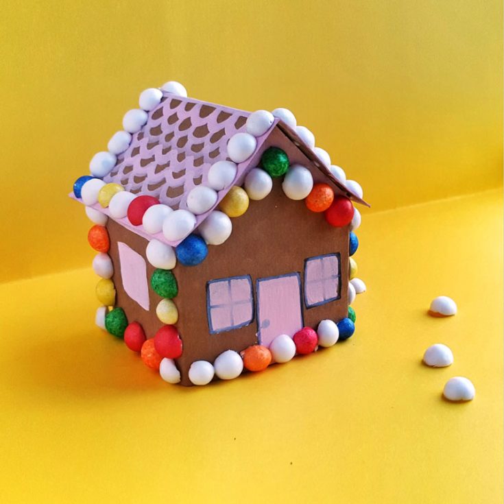 Gingerbread House Craft from Paper - Free Printable Template
