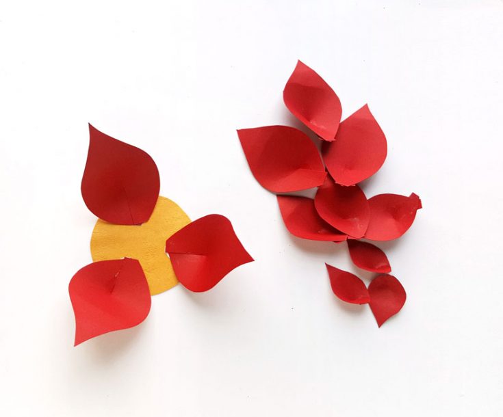 Paper Poinsettia Template + turn it into a DIY Christmas Wreath!