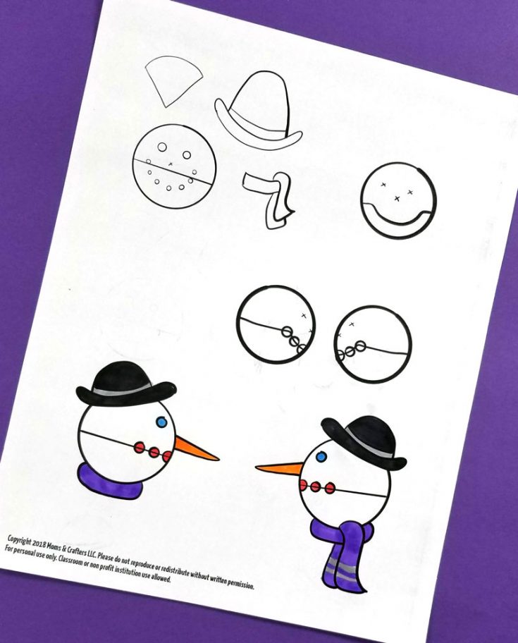 Snowman Puppets with Clothespin - free template! * Moms and Crafters