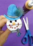 Snowman Puppets with Clothespin - free template! * Moms and Crafters