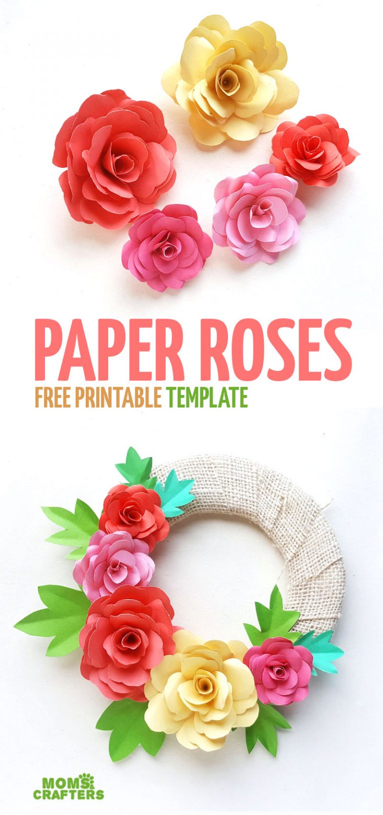 DIY Paper Roses - and a cool paper flower spring wreath!