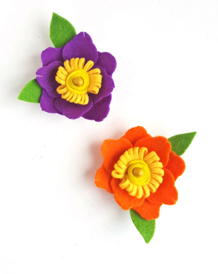 DIY Felt Flowers - Free Printable Template * Moms and Crafters