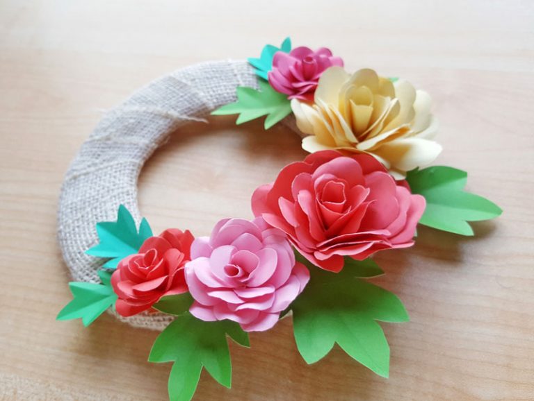 DIY Paper Roses - and a cool paper flower spring wreath!