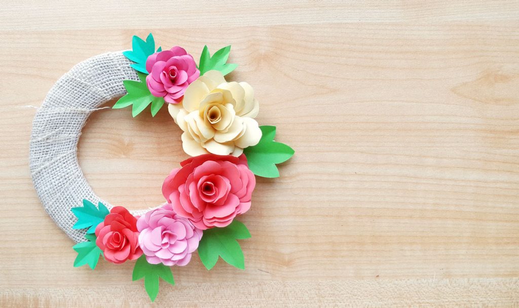 DIY Paper Roses - and a cool paper flower spring wreath!