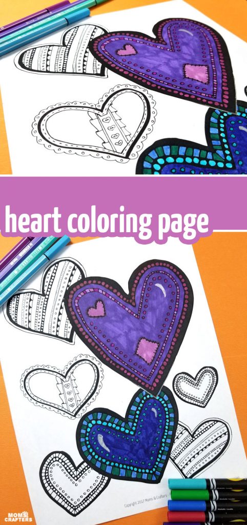Heart Coloring Page: a free printable coloring page for adults!